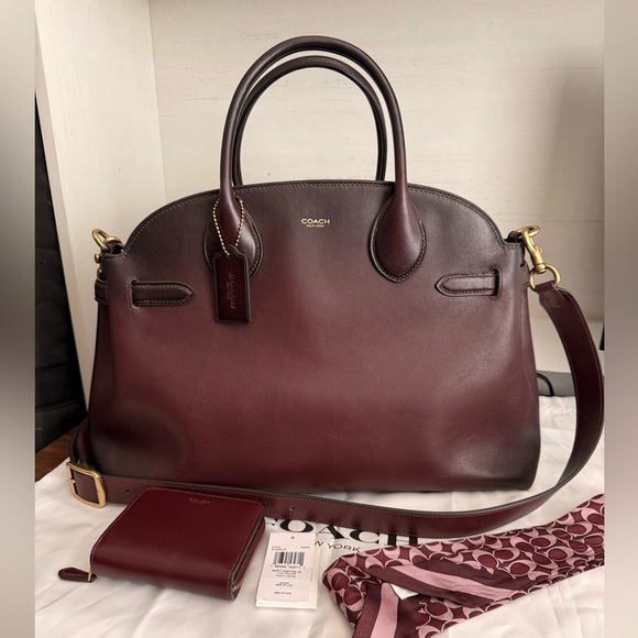 Coach | Bags | Coach Merlot Empire 4 Burgundy Leather Tote Bag | Poshmark